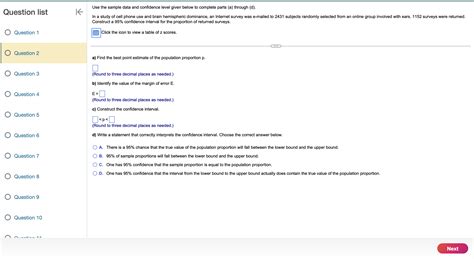 Solved Use The Sample Data And Confidence Level Given Below