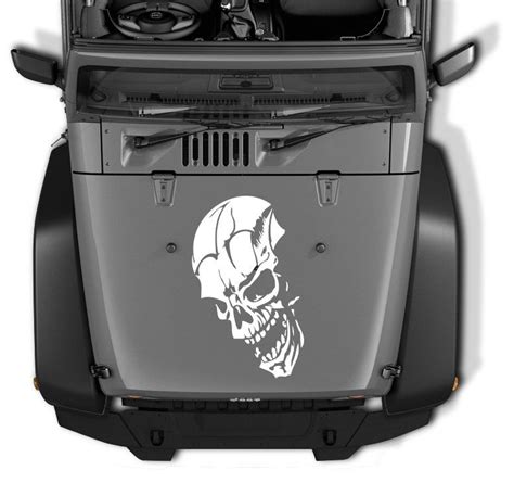 Skull Punisher Hood Decal For Jeep Wrangler Stickers Rubicon Renegade