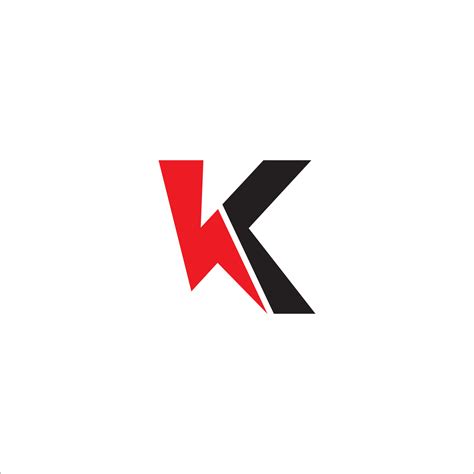 Letter K Initial Logo Design Template Alphabet With Lightning Shape