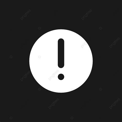 Ui Icon For Dark Mode With A Circular Exclamation Mark Glyph Vector