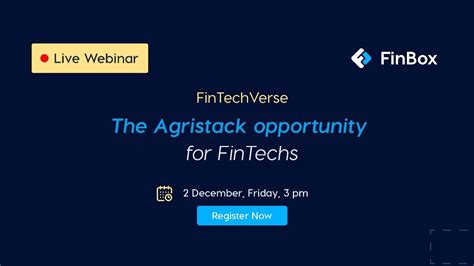 Fintechverse The Agristack Opportunity For Fintechs Youtube