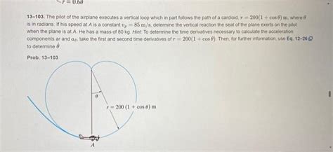 Solved 13 103 The Pilot Of The Airplane Executes A Vertical