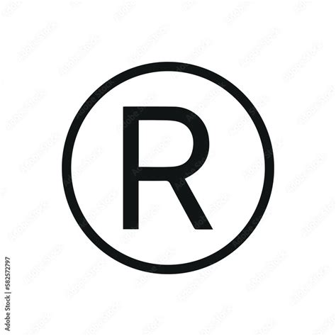 R Registered Trademark Symbol Logo R Icon Vector Symbol Sign R In