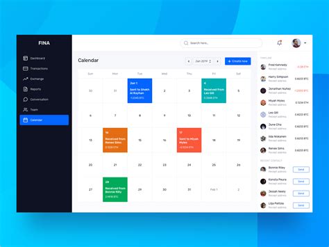 Calendar Finance Dashboard Ui Kit By Ofspace Ux Ui On Dribbble