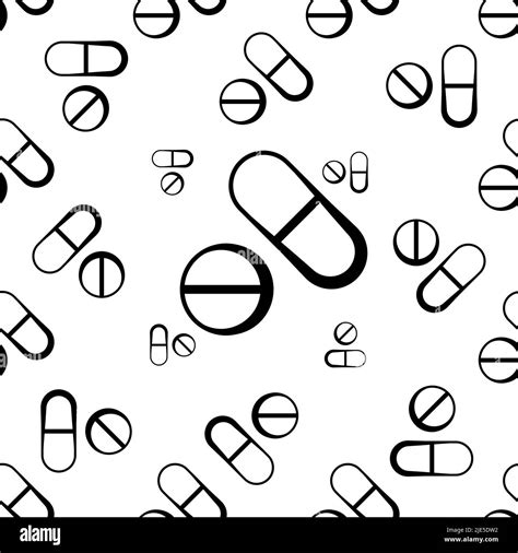 Capsule Pills Icon Seamless Pattern Vector Art Illustration Stock Vector Image Art Alamy