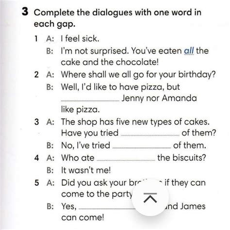 Complete The Dialogues With One Word In Studyx