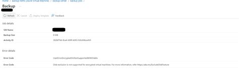 after disk encryption unable to backup virtual machine in azure