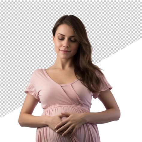 Premium Psd A Pregnant Woman With Her Hands On Her Belly