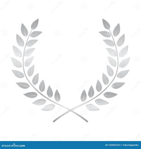Premio De Plata Laurel Wreath Etiqueta De La Hoja Del Ganador S Mbolo