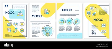 Brochure Template With MOOC Thin Line Icons Stock Vector Image Art