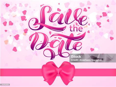 Carte Dinvitation De Mariage Enregistrer Le Lettrage Date Illustration