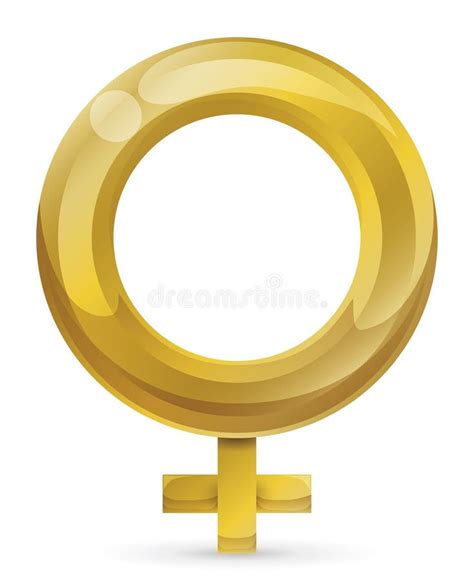 Symbol Of Venus Or Female In Golden And Glossy Effect Vector