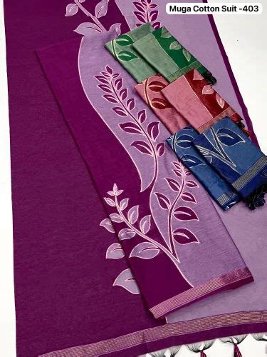 44 Inches Muga Cotton Dress Material At ₹ 1555piece In Surat Id