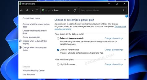 High Performance Power Plan Windows 11