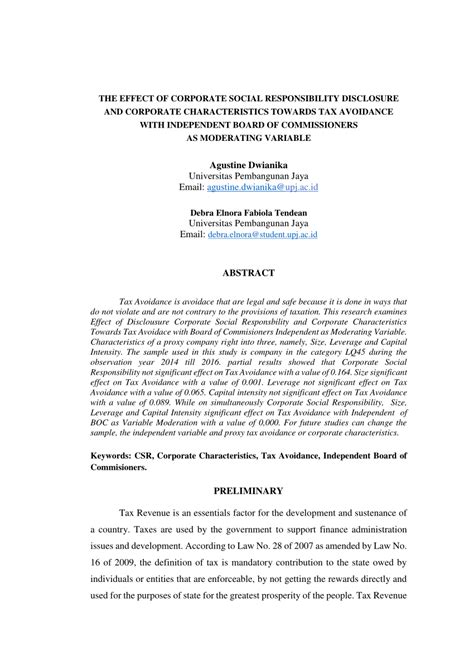 Pdf The Effect Of Corporate Social Responsibility Disclosure And
