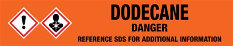 Dodecane Cas 112 40 3 Ghs Pipe Marking Label