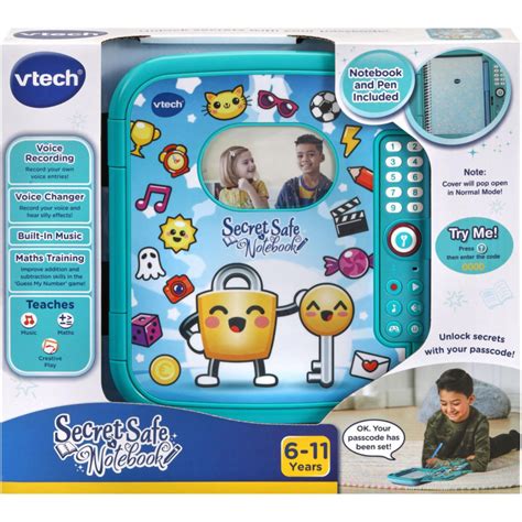 Vtech Secret Safe Notebook Blue Afterpay Available