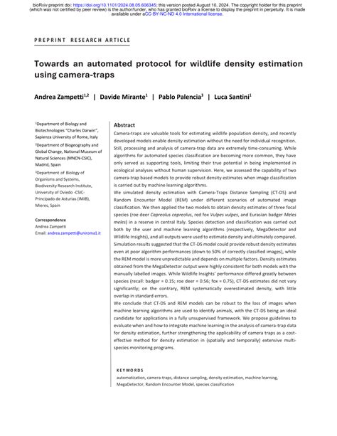 pdf towards an automated protocol for wildlife density estimation