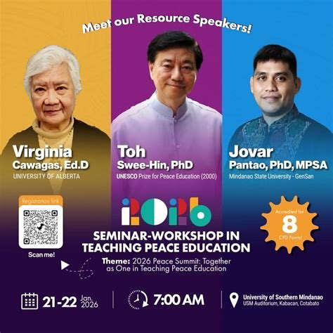 2026 Seminar And Workshop In Teaching Peace Education University Of