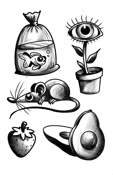 Weird Random Objects Tattoo Drawings Traditional Tattoo Design