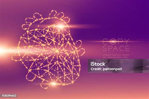 심장 모양 미래 패턴 와이어 프레임 다각형 Bokeh 빛 구조와 렌즈 플레어 보라색 그라디언트 배경 복사 공간에 고립 된 의료