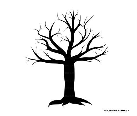 Bare Tree SVG Bare Tree Silhouette Svg Bare Tree Cut File Winter Tree Svg Tree Svg Woodland