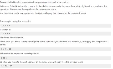 solved reverse polish notation is a notation for expressing