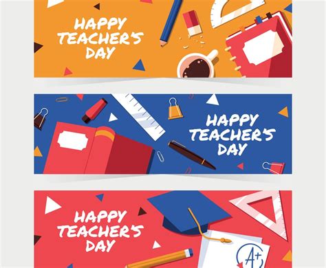 Teachers Day Banner Concept Freevectors