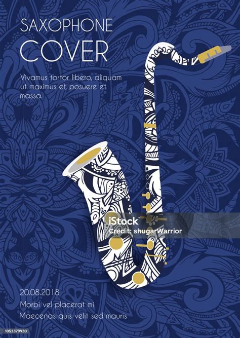 손으로 그린된 아트 음악 색소폰 배경 장식 그림 개념 벡터 일러스트 레이 션 재즈에 대한 스톡 벡터 아트 및 기타 이미지 재즈 블루스 꽃 식물 Istock