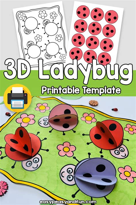 3d Ladybug Paper Craft Template Easy Peasy And Fun Membership