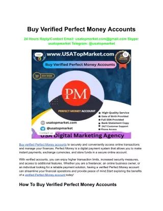 PPT Most Attractive Site To Buy Verified Perfect Money Accounts