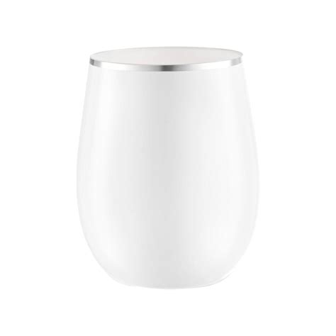 Plastic Glasses White Silver Rim Wine Glasses Kaya Collection The