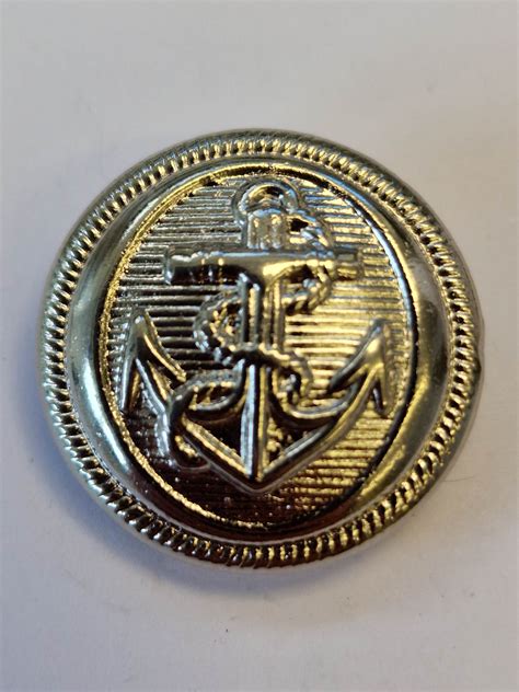 Silver Large Anchor Button The Button Queen