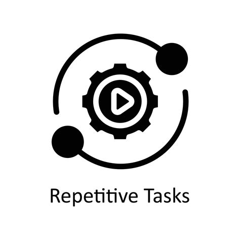 Repetitive Tasks Vector Solid Icons Simple Stock Illustration Stock