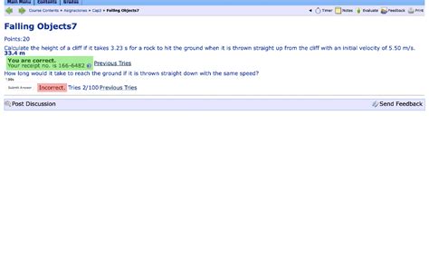 solved points 20 calculate the height of a cliff if it