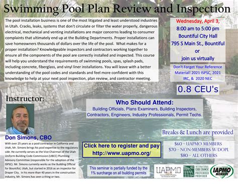 Pool Plan Review And Inspection Class — Uapmo