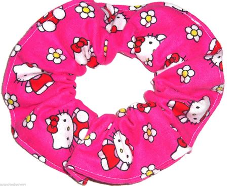 Hello Kitty Pink Flannel Fabric Hair Tie Scrunchie Ties Scrunchies By