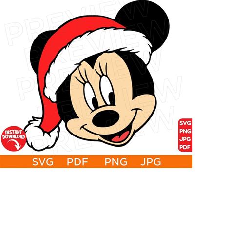 Minnie Christmas Vector Svg Mickey Ears Svg Mouse Png Disn Inspire