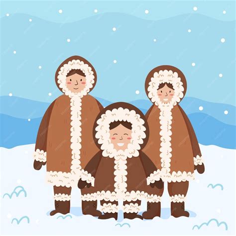 Free Vector Flat Eskimo Illustration