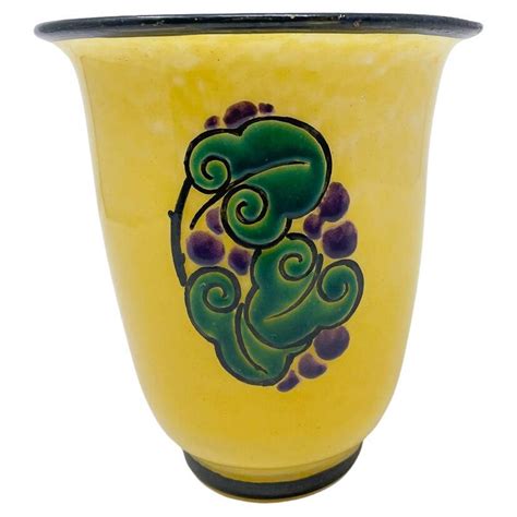 Glass Vase By Marcel Goupy Signed For Sale At 1stdibs
