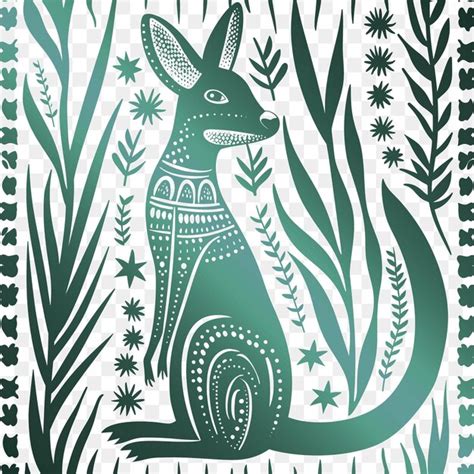 Premium Psd Psd Vector Bandicoot Frame Art With Australian Grasslands And Unique Pat Scribble