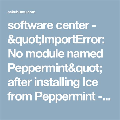 Troubleshooting ImportError No Module Named Peppermint