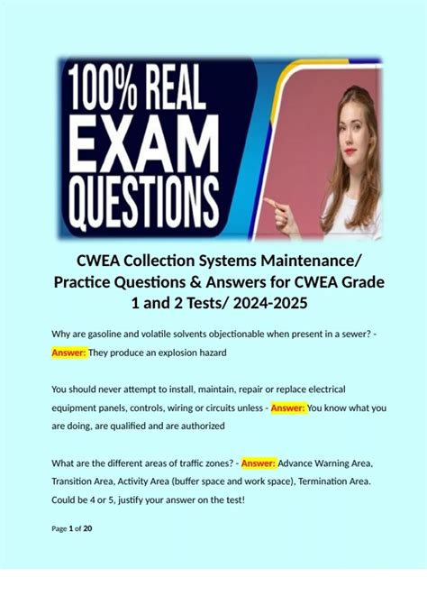 Cwea Collection Systems Maintenance Practice Questions And Answers For Cwea Grade 1 And 2 Tests
