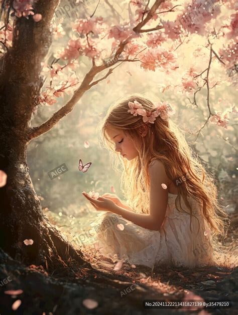 ai创作图梦幻唯美童话童年美梦 浪漫森系小美女 童话一般的童年 怡然自得的小女孩壁纸 梦幻世界里的姑娘 梦幻风景女孩 童话魔幻梦境 写实唯美