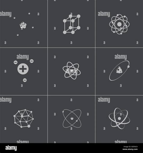Vector Black Atom Icons Set Stock Vector Image Art Alamy