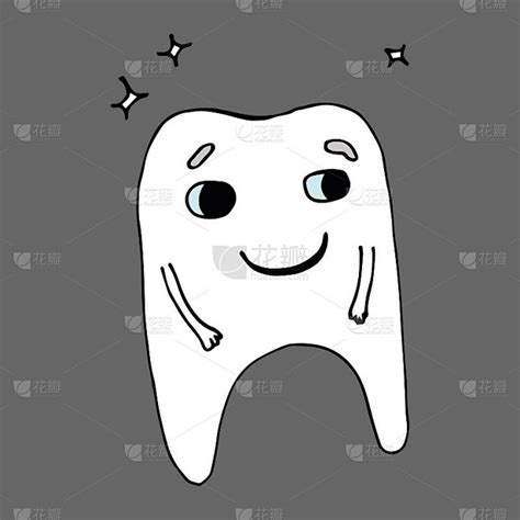 滑稽的牙齿的性格有龋齿和没有龋齿微笑和哭泣矢量插图孤立平的卡通风格