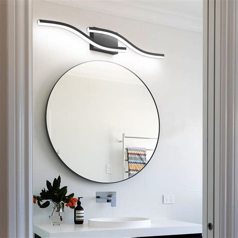 PRESDE 32in Dimmable Black LED Bathroom Light Fixtures Over Mirror