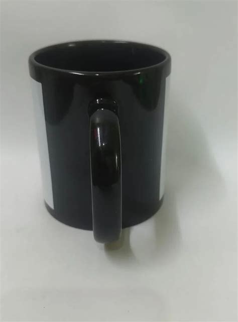 White And Black Plain 350ml Ceramic Sublimation Coffee Mug For Gifting