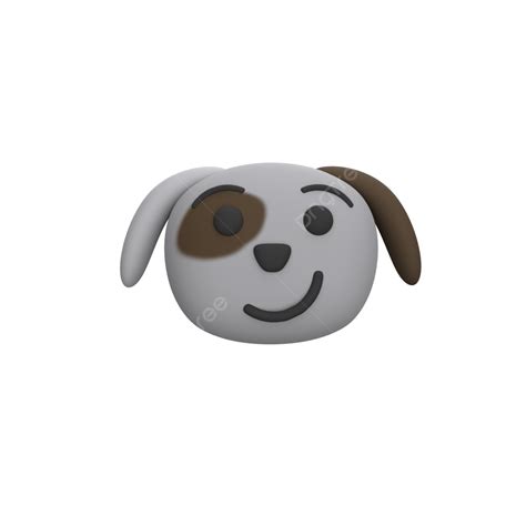 รูปใบหน้ายิ้มอีโมจิสุนัข 3 มิติ Png สุนัข 3 มิติ 3d ส่วน 3dภาพ Png