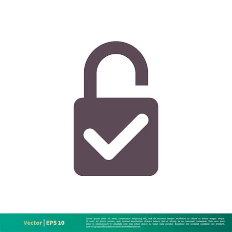 Premium Vector Padlock Check Mark Icon Vector Logo Template Illustration Design Vector Eps 10